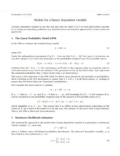 70 Dependent Variable Examples