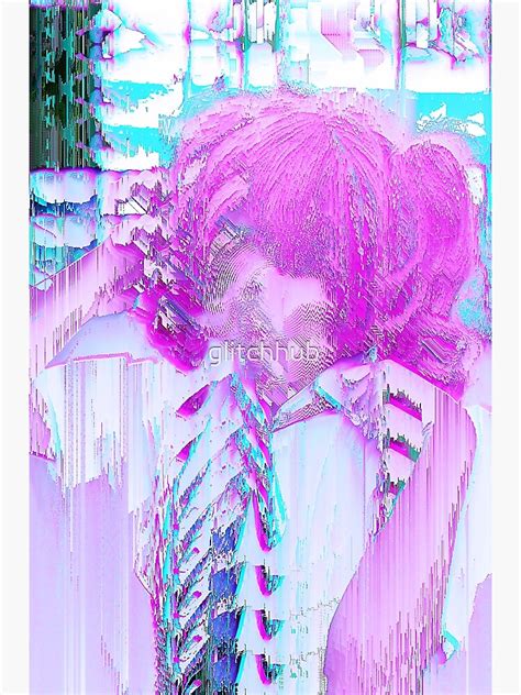 Glitched Anime Cosplay Girl Glitch Art Poster For Sale By Glitchhub Redbubble