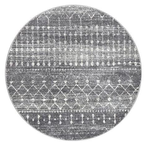 Nuloom Blythe Modern Moroccan Trellis 6 Ft Dark Gray Round Rug Rzbd16b