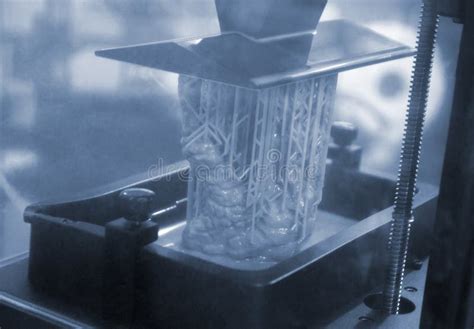 3d Printer Working Process 3d Printing Stereolithography Photopolymerization Sla Stock Image