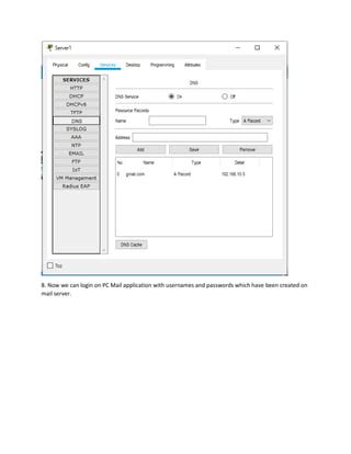 Mail Server On Using Cisco Packet Tracer PDF