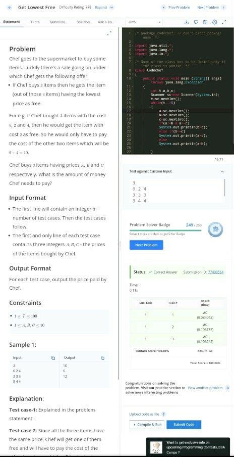 Coding Codechef 100daysofcodechallenge Happycoding Java Practice