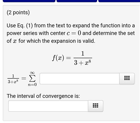 Solved 2 Points Use Eq 1 From The Text To Expand The
