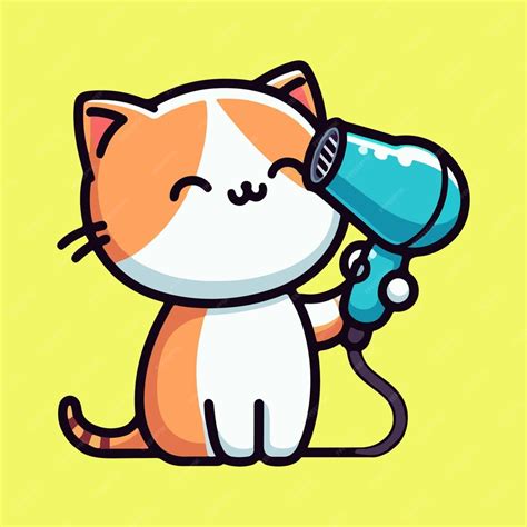 Premium Vector Cute Cat Draying Hair Vector