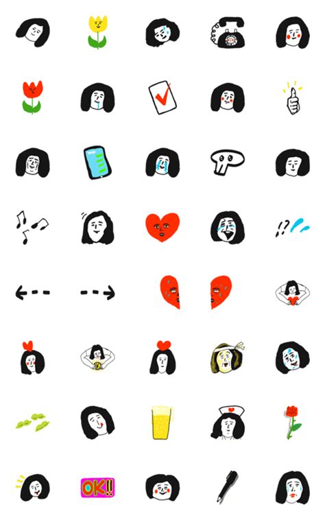 パッと見ふつう、よく見るとシュール女子のline絵文字｜画像、情報など