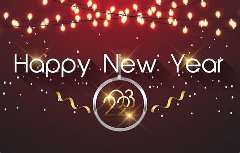 Premium Vector Elegant Happy New Year 2023 With Colorful Sparkle