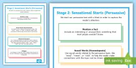 Sensational Starts Student Checklist Persuasive Twinkl