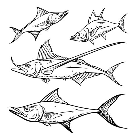 Illustration Of A Cute Cartoon Of Sword Fish Isolated On A White