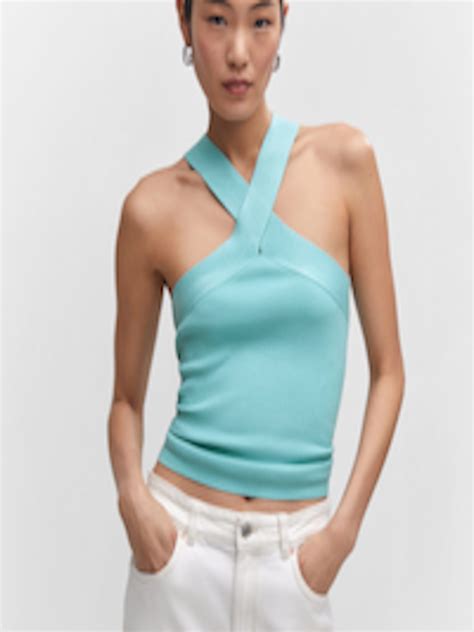 Buy Mango Cross Halter Neck Knitted Top Tops For Women 24089974 Myntra