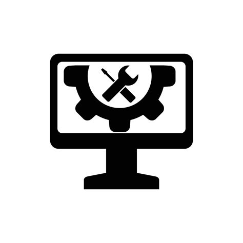 Concept Of Configuration Computer Gear And Laptop Icon Sign And