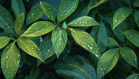 Stink Bug On Green Leaves North China Stock Illustration