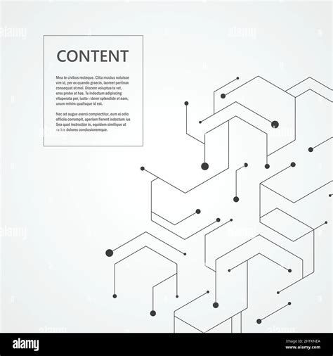 Hexagonal Technology Pattern Molecular Connect Composition Stock