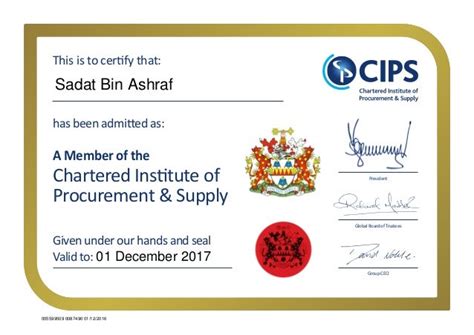 Mcips Certificate