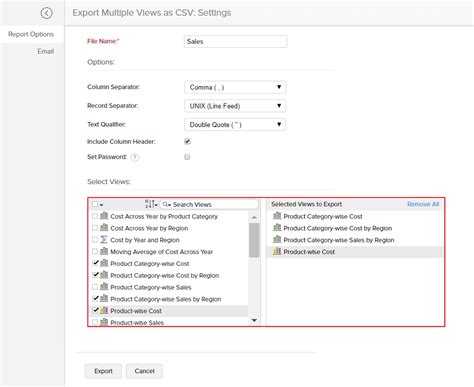 ManageEngine Analytics Plus Export A Report