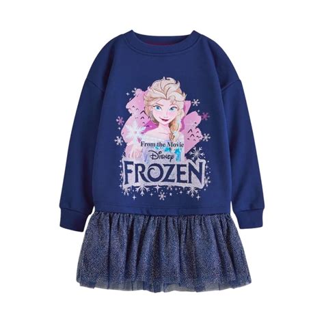 Frozen Girls Elsa Casual Dress Navy 6 7 Years Cdon