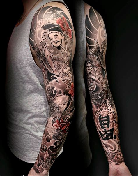 Тату рукав в стиле япония фото салона Tattoo Times узнай цену на сайте