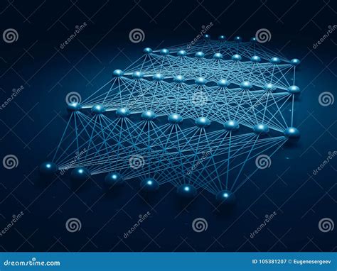 Rede Neural Profunda Artificial Estrutura 3d Ilustração Stock Ilustração De Azul Dados