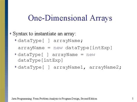 Chapter 9 Arrays Java Programming From Problem Analysis