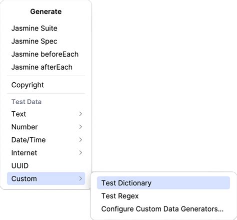 generate test data intellij idea documentation