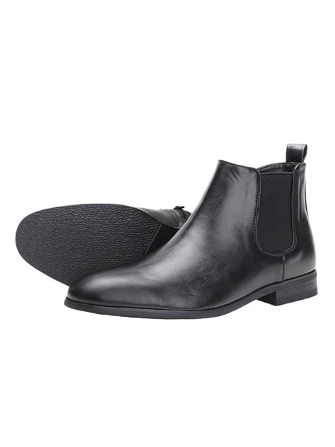 Simanlan Men Dress Boots Side Zip Ankle Booties Elastisc Chelsea Boot
