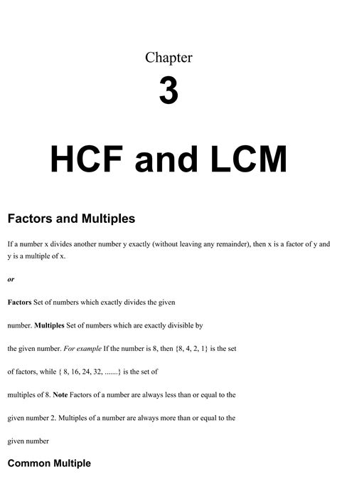 Solution Maths Hcf Lcm Mcq S With Answers Studypool