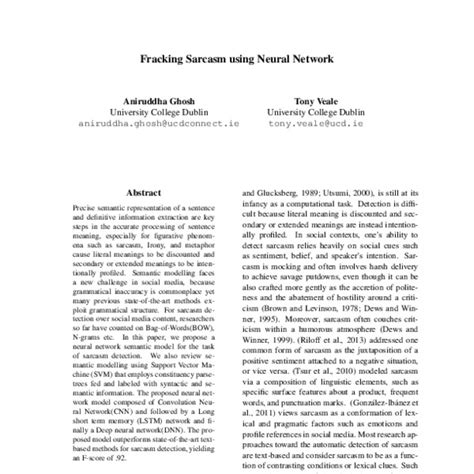Fracking Sarcasm Using Neural Network Acl Anthology