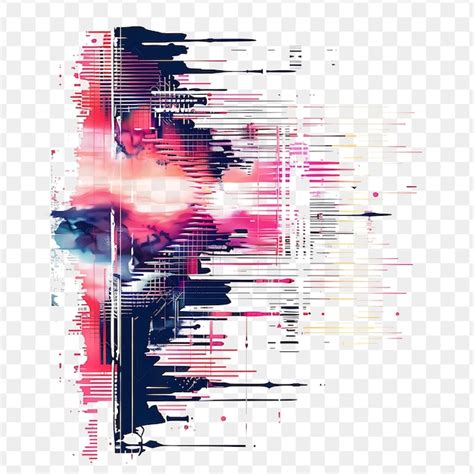 Premium Psd Glitch Infographic With Distorted Graphics And Abstract Shap Texture Effect Fx