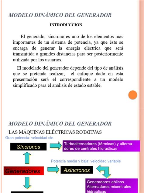 Desarrollo De Modelos Dinámicos 1 1 Pdf Generador Eléctrico