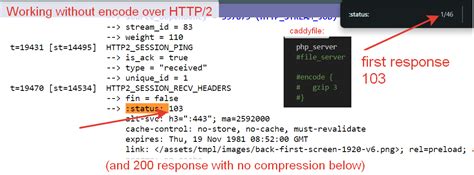 Disappear 103 Early Hints Response With Encode Enable Caddy V2 7 6