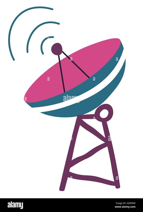 Satellite Created In Artificial Way Isolated Station With Network And Telecommunication