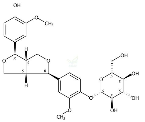 松脂素4 O 葡萄糖苷 松脂醇葡萄糖苷 松脂醇 4 O Beta D 吡喃葡萄糖苷 松脂醇 Beta D 吡喃葡萄糖苷