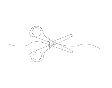 Premium Vector Continuous Line Drawing Of Scissors One Line Of Scissors For Cutting Scissors
