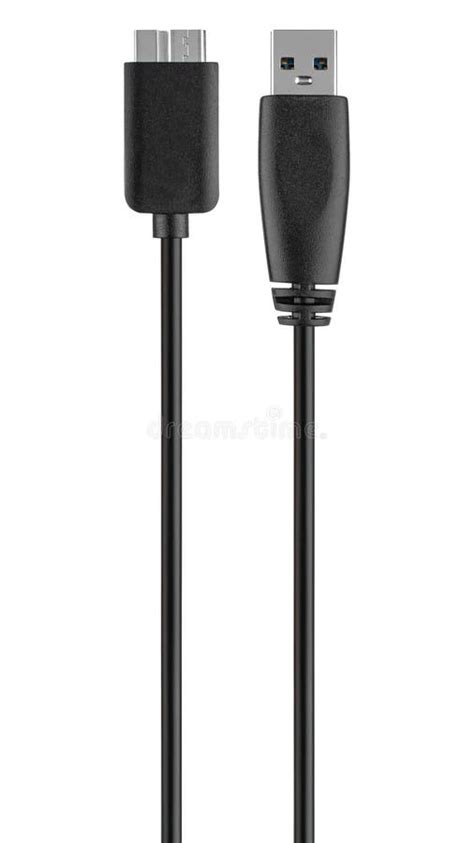 Usb Micro B And Usb Cable Isolated On White Background Stock Photo Image Of Microb