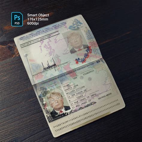 Britain Passport 2019 Psd Template — Buy Editable Britain Passport
