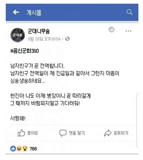 군대나무숲에 올라온 곰신 사연 유머움짤이슈 에펨코리아