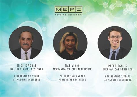 Mcguire Engineers On Linkedin Congratulations To These Mcguire Engineer Employees Celebrating