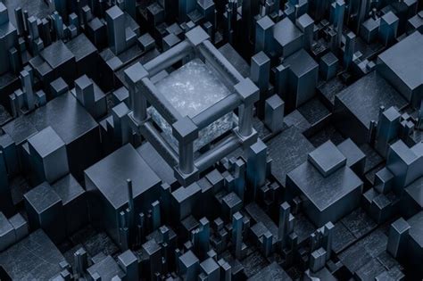 Premium Photo Randomly Distributed Cubes Industrial Background 3d