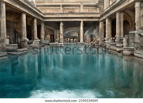 고대 로마 목욕탕 스파 페인팅 스톡 일러스트 2190534049 Shutterstock