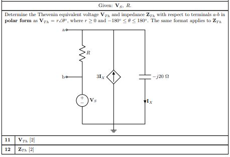Solved Determine The Thevenin Equivalent Voltage Vth And Chegg