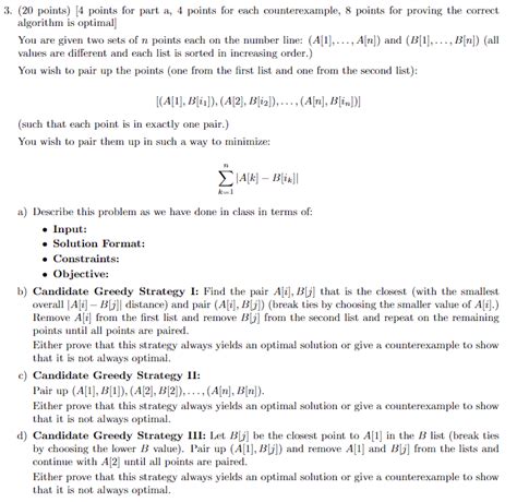 Solved 20 Points 4 Points For Part A 4 Points For Chegg