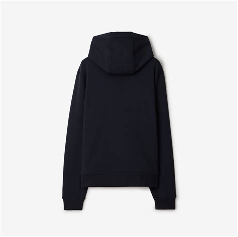 Cotton Zip Hoodie In Navy Black Women Burberry® Official