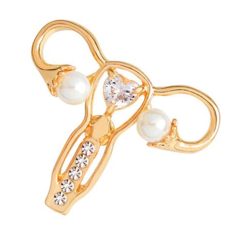 Female Uterus Brooch Crystal Alloy Lapin Pin Gynecology Symbol Jewelry
