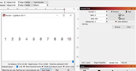variable text serial numbers lightburn software questions lightburn
