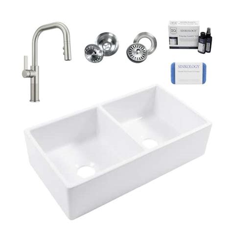 Sinkology Bradstreet Ii 36 In Farmhouse Apron Front Undermount Double