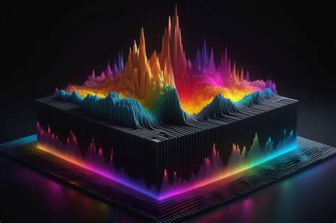 Premium Photo Colorful 3d Cube And Audio Spectrum Visualization