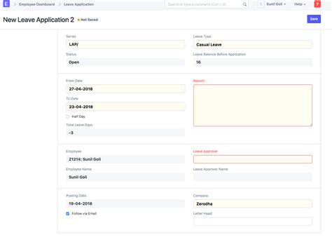 Leave Application Ui Issue · Issue 13739 · Frappeerpnext · Github