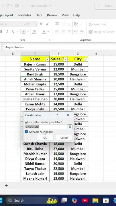Data Filter Using Slicer In Excel Exceltricks Exceltips Excel Shortsexcelshorts Ytshorts