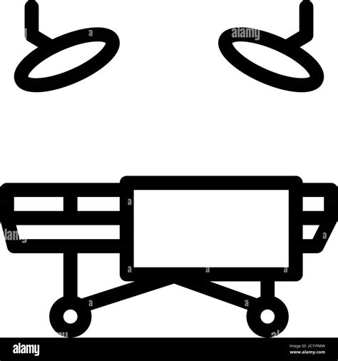 Surgical Table Icon Vector Outline Illustration Stock Vector Image