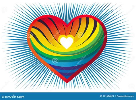 Vector Illustration Of Rainbow Heart In Rainbow Colors Isolate Stock