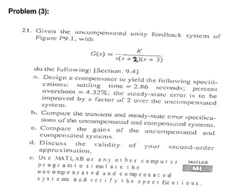 Problem 3 21 Given The Uncompensated Unity